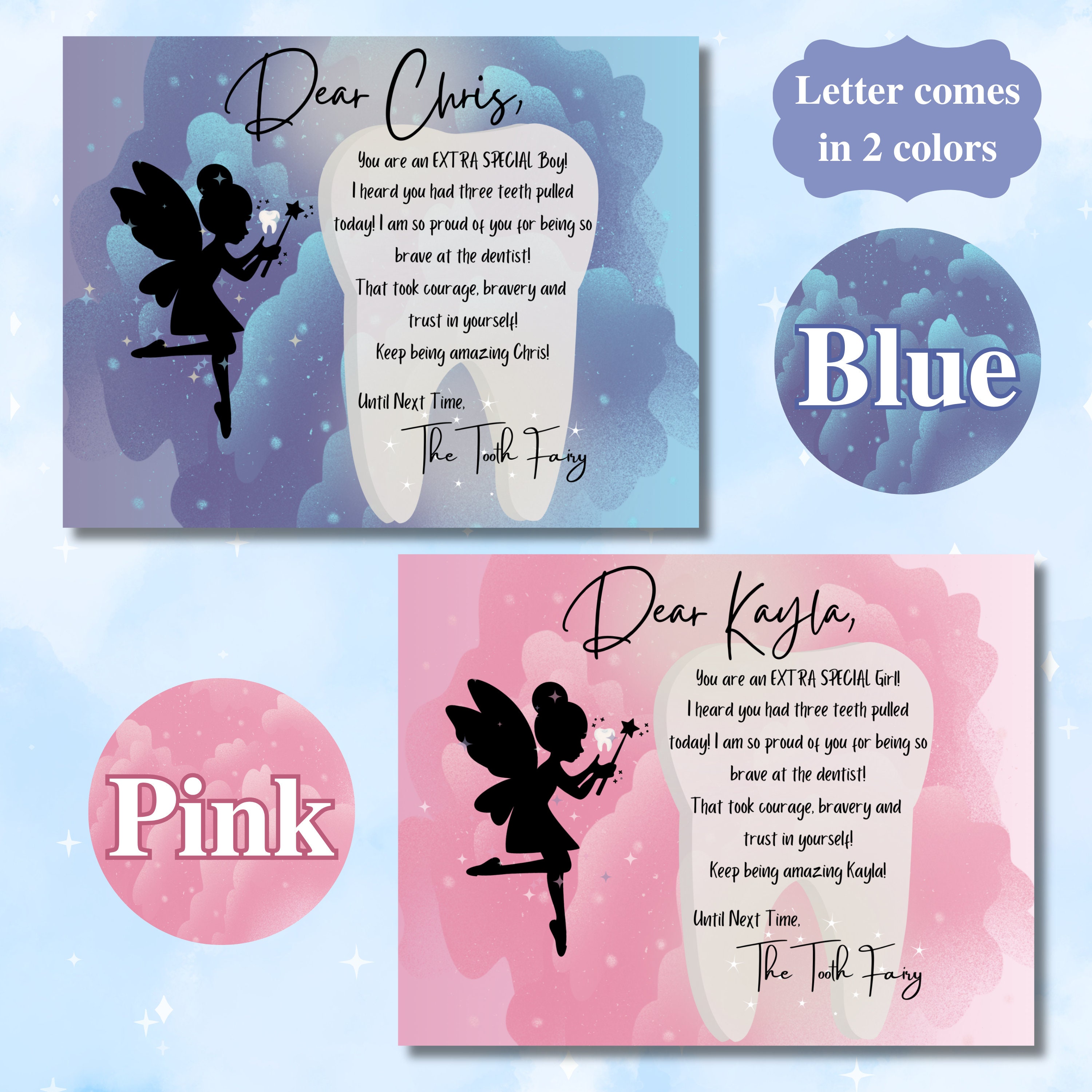 Tooth Fairy Letter First Pulled Tooth Letter From the Tooth Fairy ...