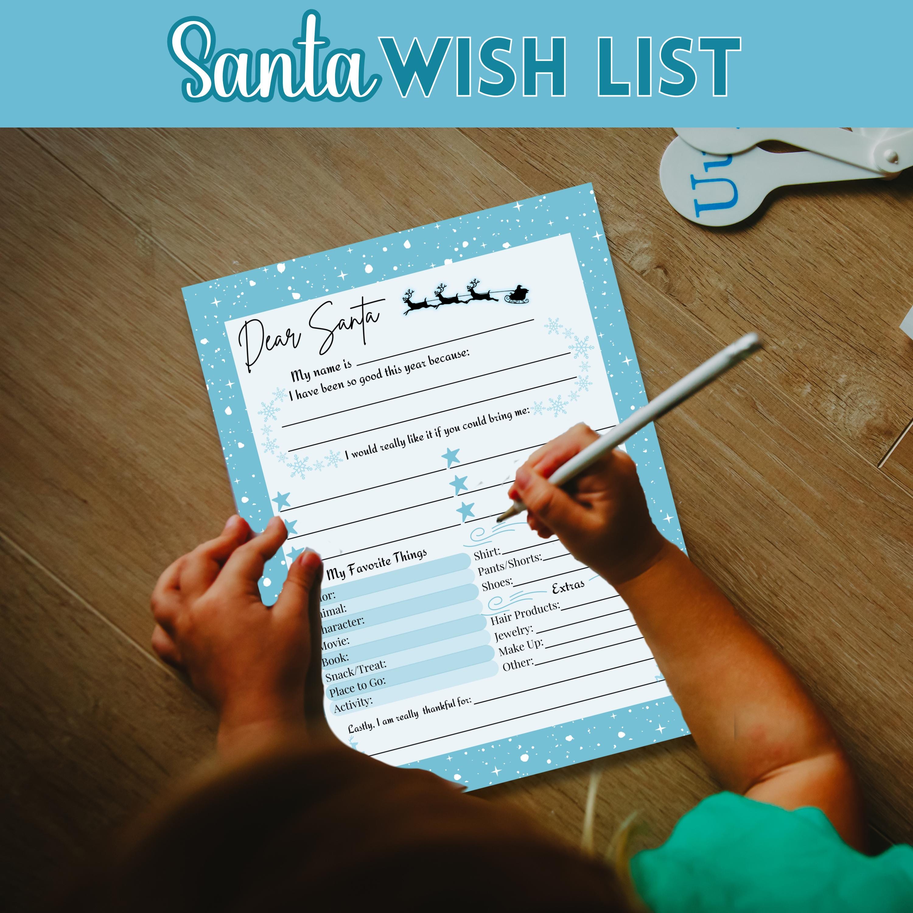 Santa Wish List and Favorite Things List, Letter to Santa Christmas ...