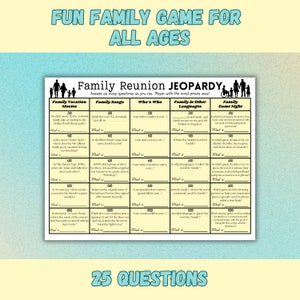 Family Reunion Jeopardy Trivia Game – Printable PDF - Etsy