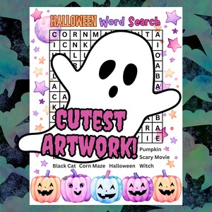Halloween Word Search Fall Party Printable Puzzle Game Activity for ...