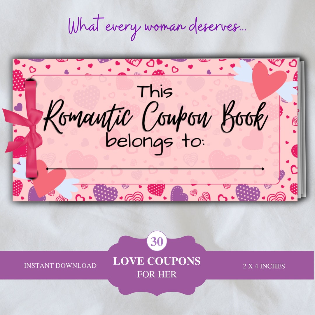 Romantic Love Coupons for Her, Best Valentine's Day Gift, Anniversary ...