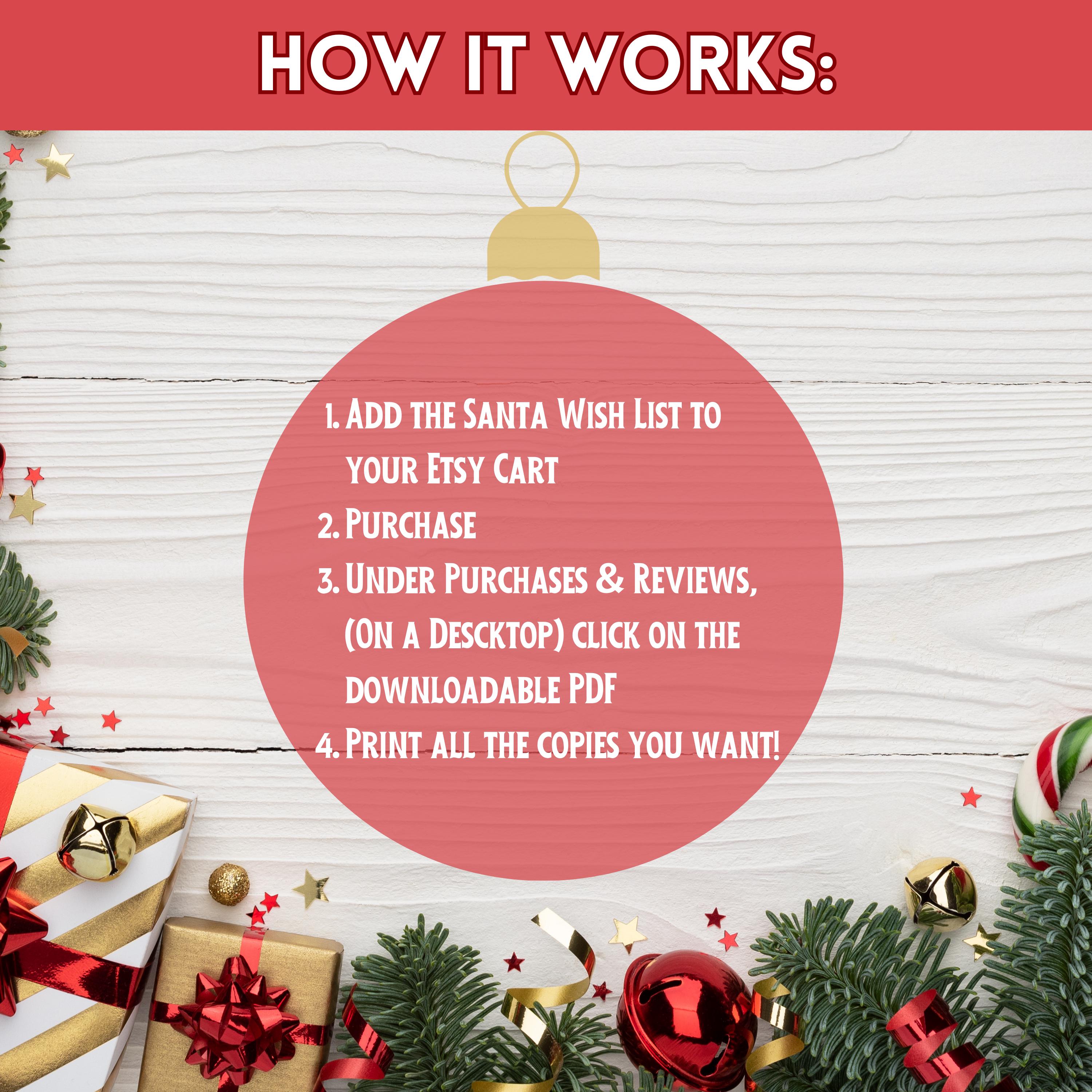 Santa Wish List and Favorite Things List, Letter to Santa Christmas ...
