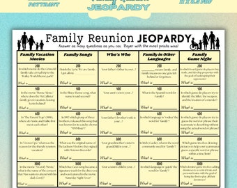 Family Reunion Jeopardy Trivia Game for Kids and Adults Watermelon ...