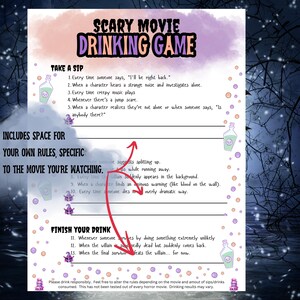 Scary Halloween Movie Drinking Game for Adults– Perfect for Halloween ...