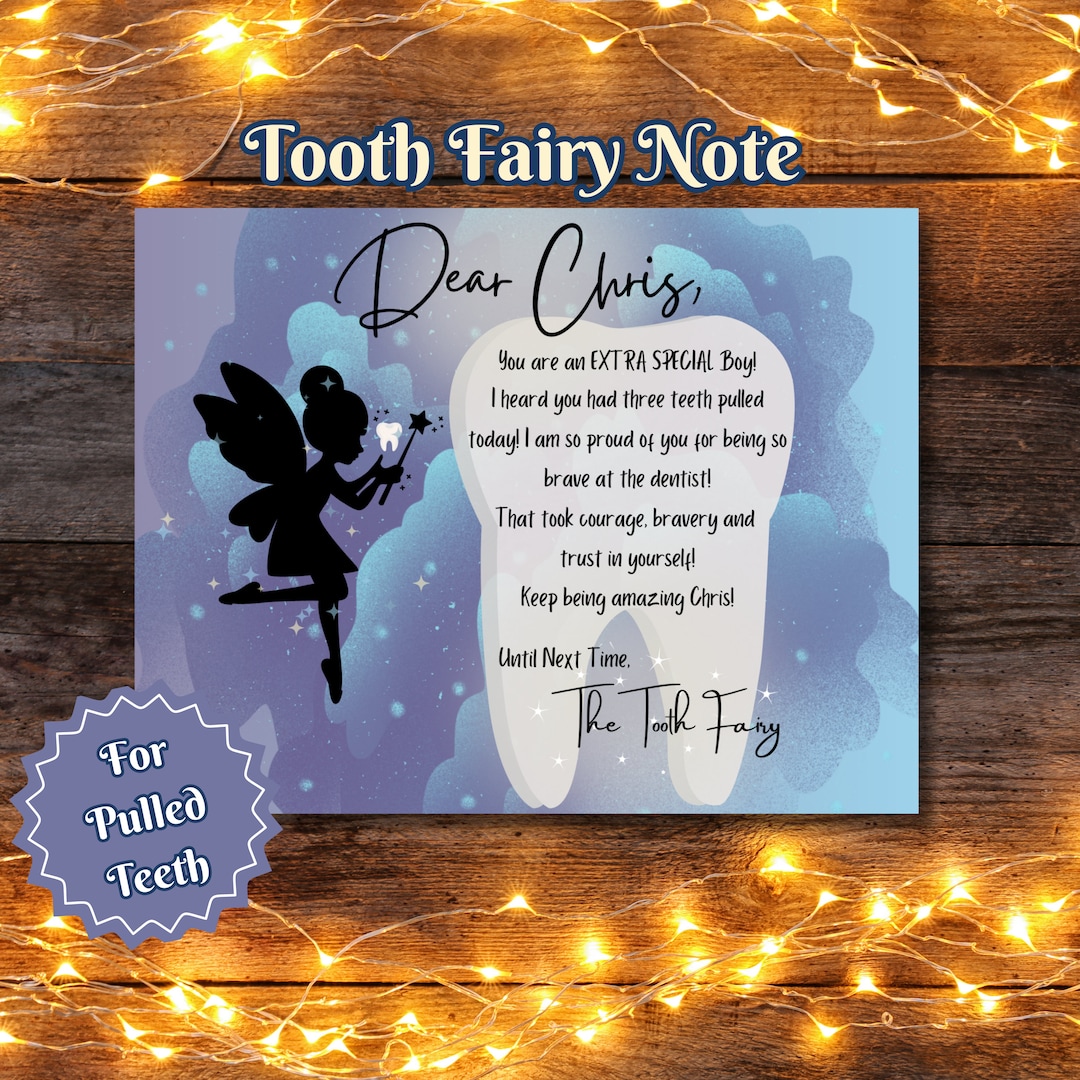Tooth Fairy Letter First Pulled Tooth Letter From the Tooth Fairy ...