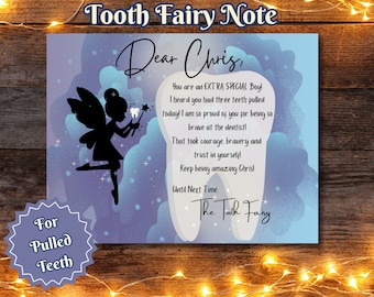 Tooth Fairy Letter First Pulled Tooth Letter From the Tooth Fairy Tooth ...