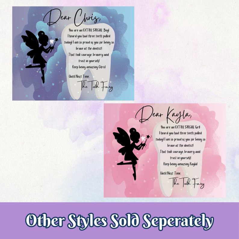 Tooth Fairy Note First Pulled Tooth Letter From the Tooth Fairy Tooth ...