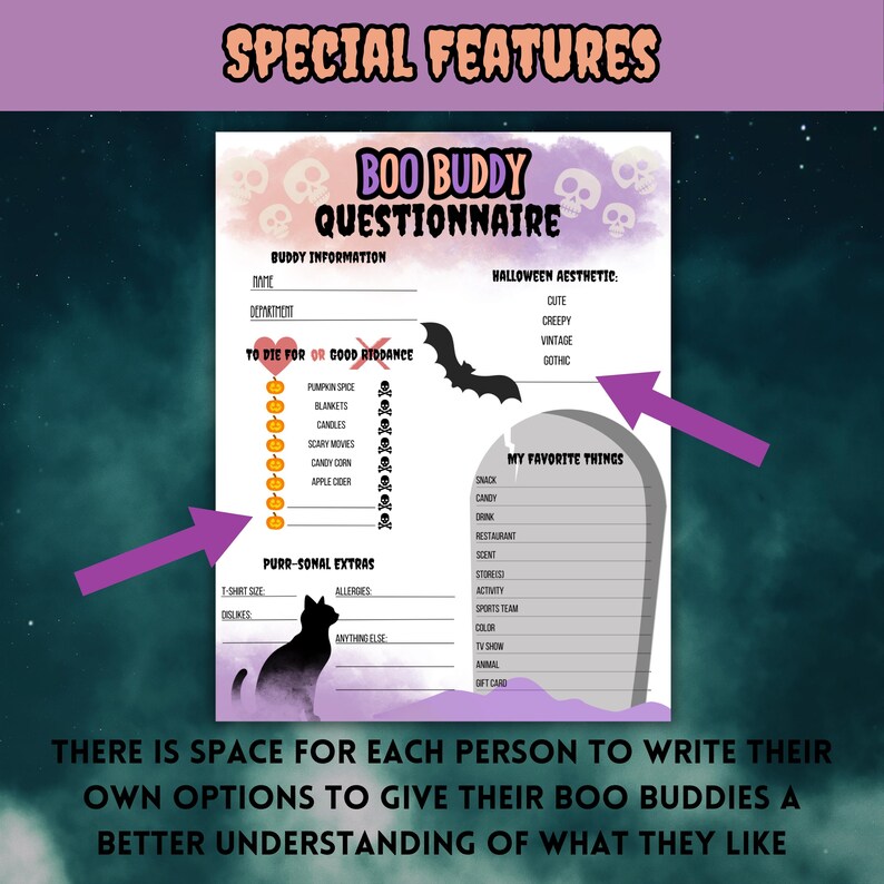 Boo Buddy Questionnaire Printable for Office Coworker Gift Exchange ...