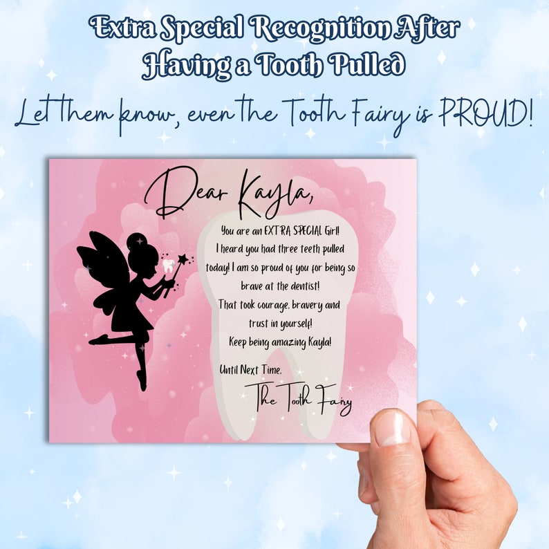 Tooth Fairy Letter First Pulled Tooth Letter From the Tooth Fairy ...