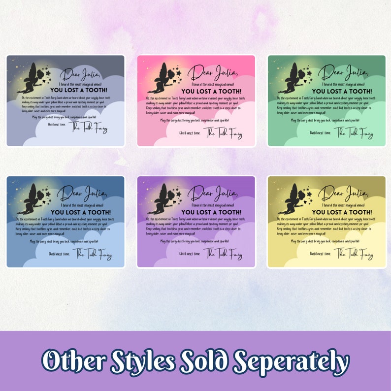 Tooth Fairy Note First Pulled Tooth Letter From the Tooth Fairy Tooth ...