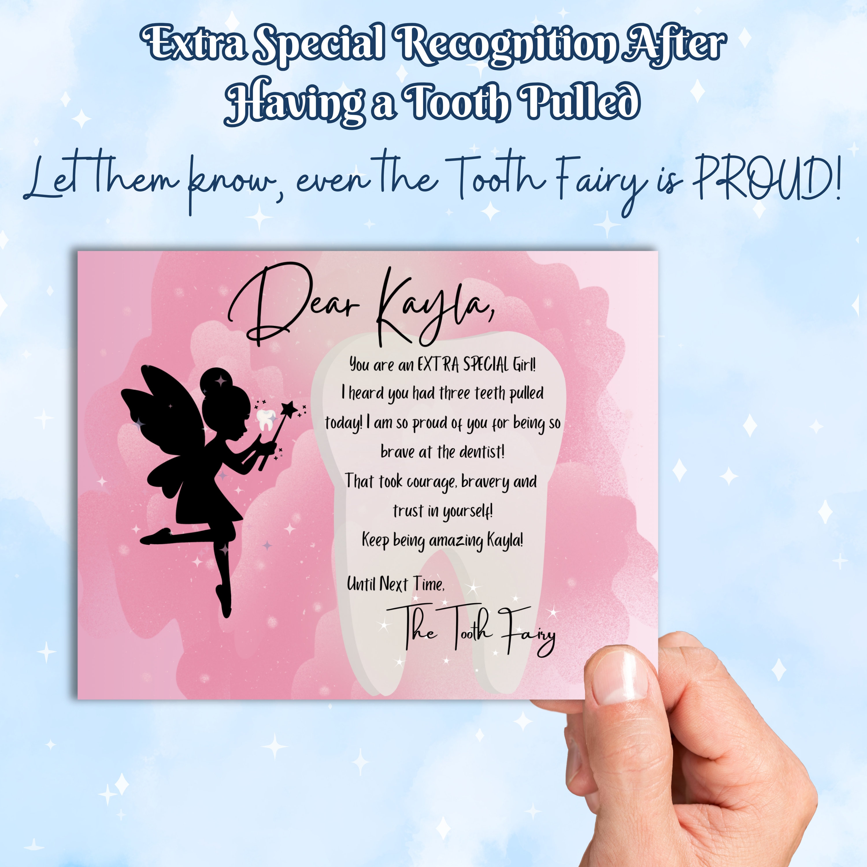 Tooth Fairy Letter First Pulled Tooth Letter From the Tooth Fairy Tooth ...
