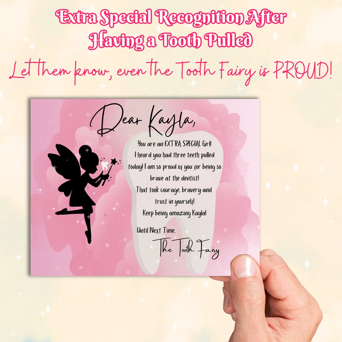 Tooth Fairy Letter First Pulled Tooth Letter From the Tooth Fairy Tooth ...