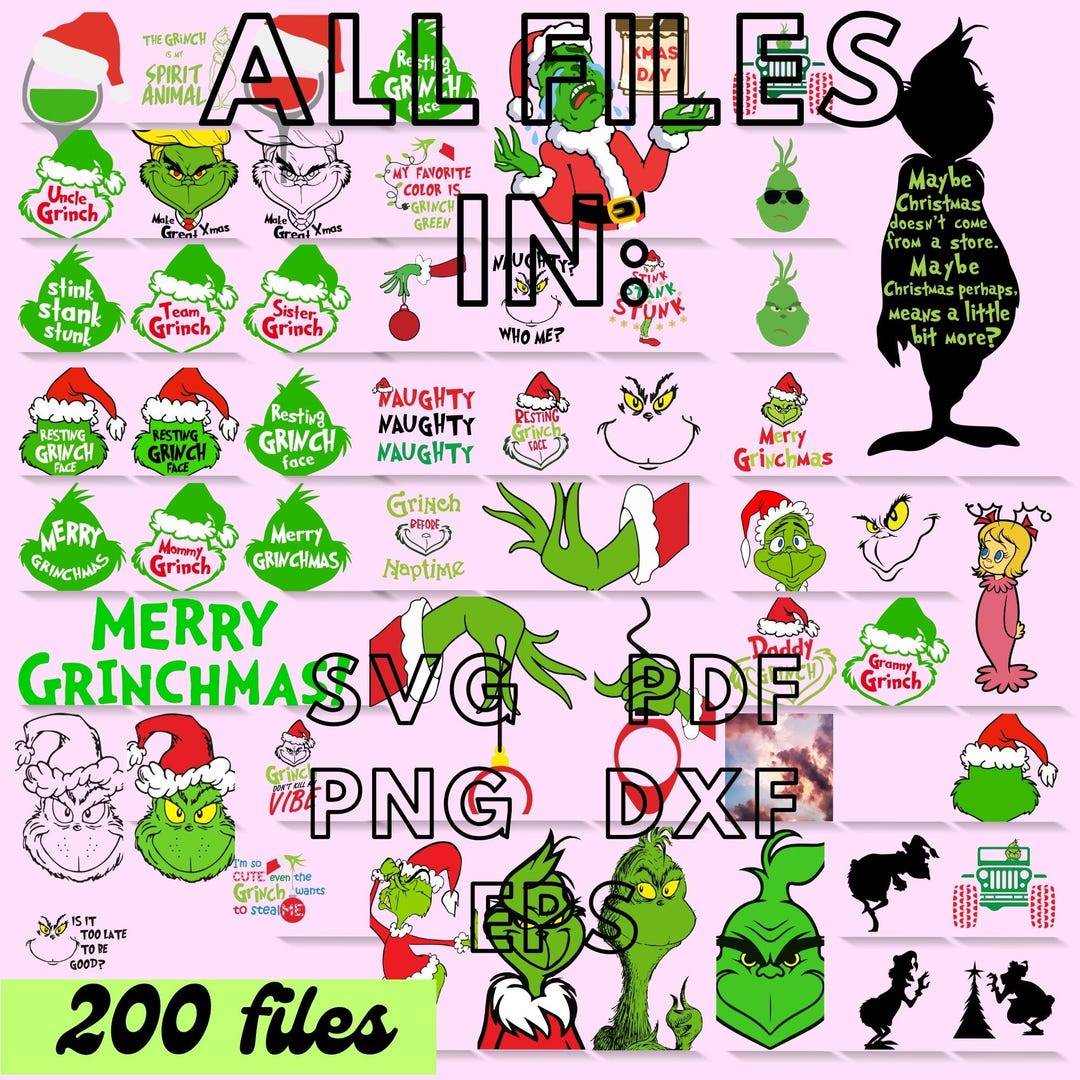 200 Christmas Grinch SVG Bundle | Grinch SVG Collection |grinchn Clipart Files|cricut ...