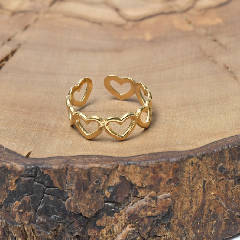 Interlocking Hearts Ring,heart Ring,18k Gold,sterling Silver,love ...