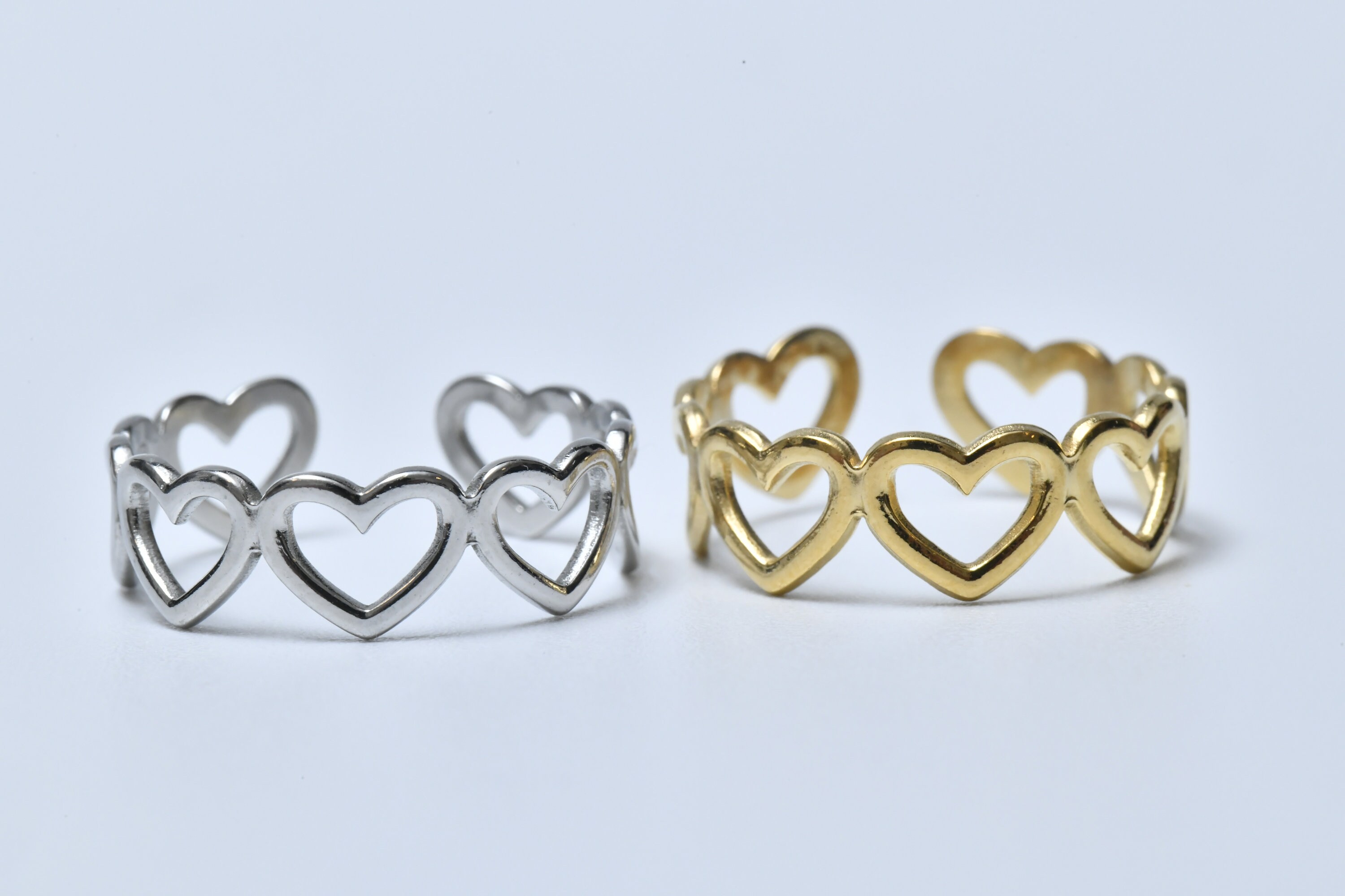 Interlocking Hearts Ring,heart Ring,18k Gold,sterling Silver,love ...