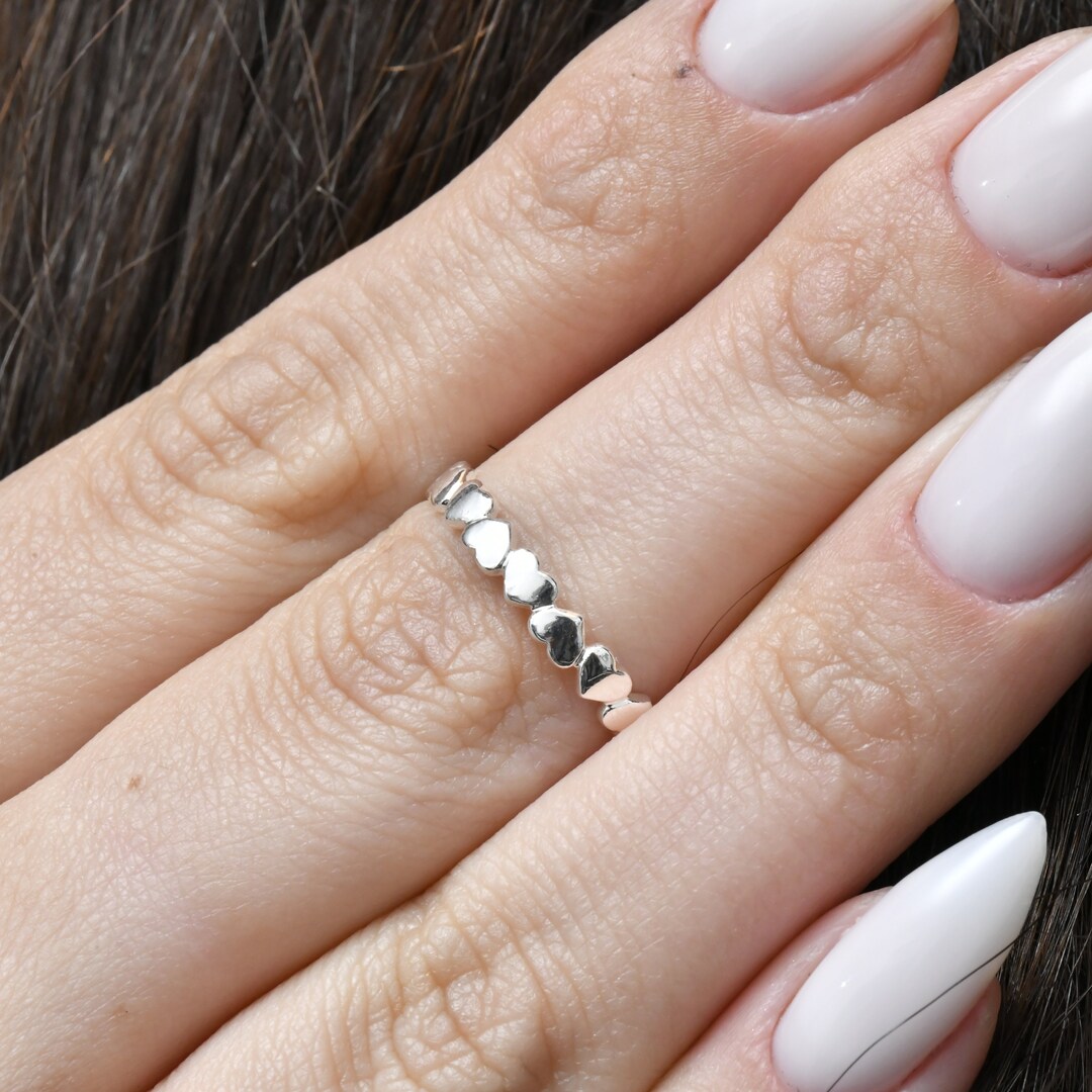 Interlocking Hearts Ring, Heart Ring, 18K Gold,sterling Silver,love ...