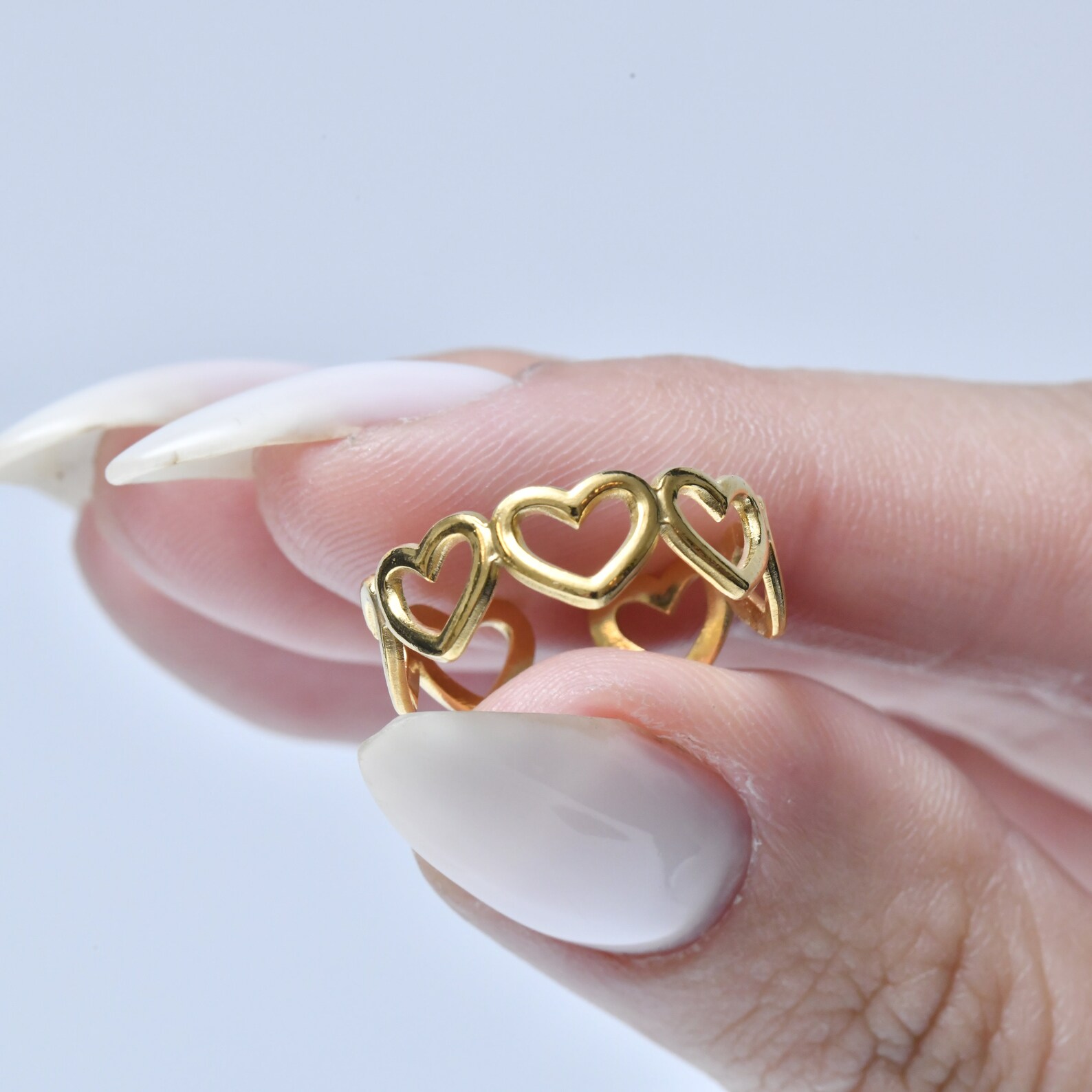 Interlocking Hearts Ring,heart Ring,18k Gold,sterling Silver,love ...