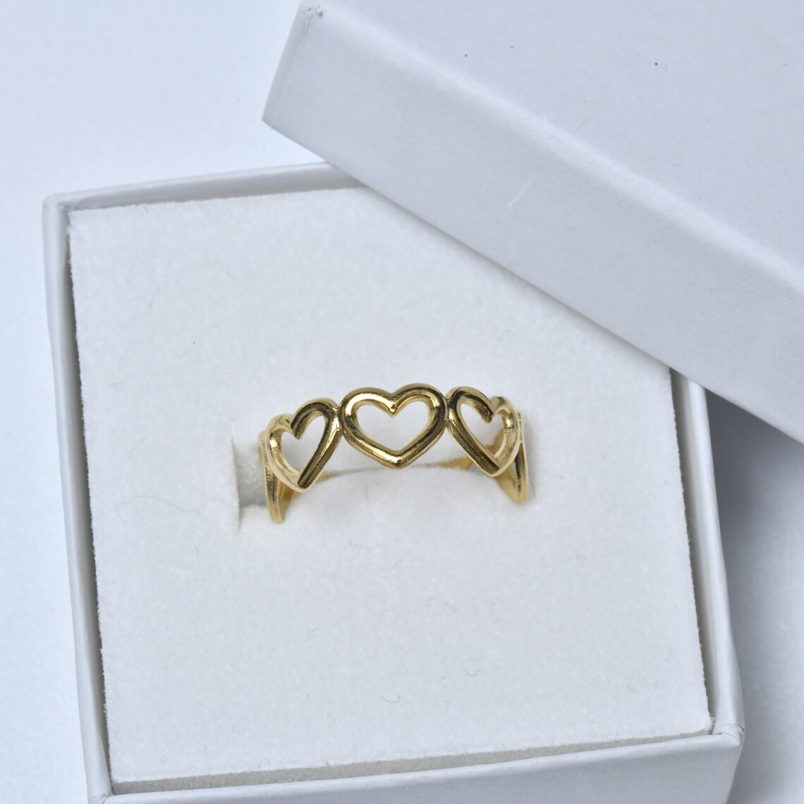 Interlocking Hearts Ring,heart Ring,18k Gold,sterling Silver,love ...