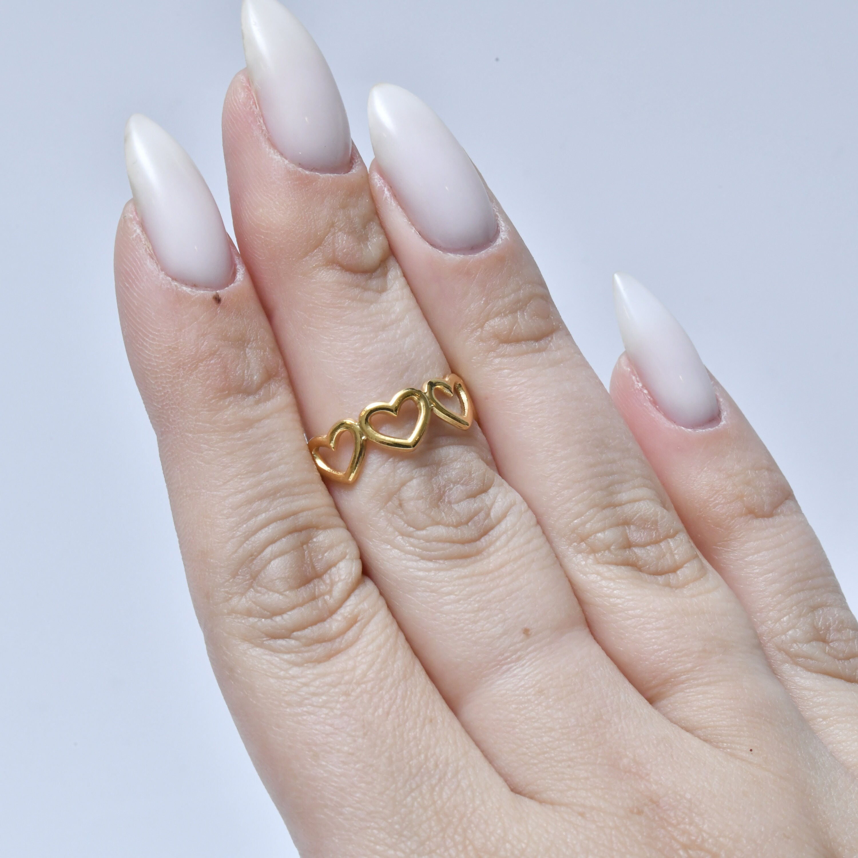 Interlocking Hearts Ring,heart Ring,18k Gold,sterling Silver,love ...