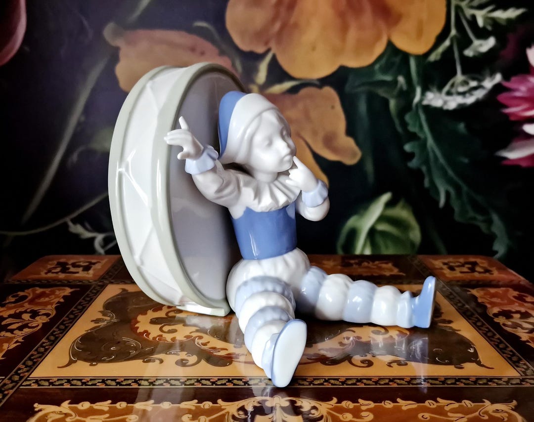 Vintage Goebel Figurine - Boy Clown - Blue White Collectible China ...