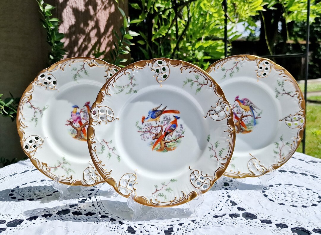 1891-1906 RC ROSENTHAL Set of 3 Plates - Pattern Moliere - Breakfast ...