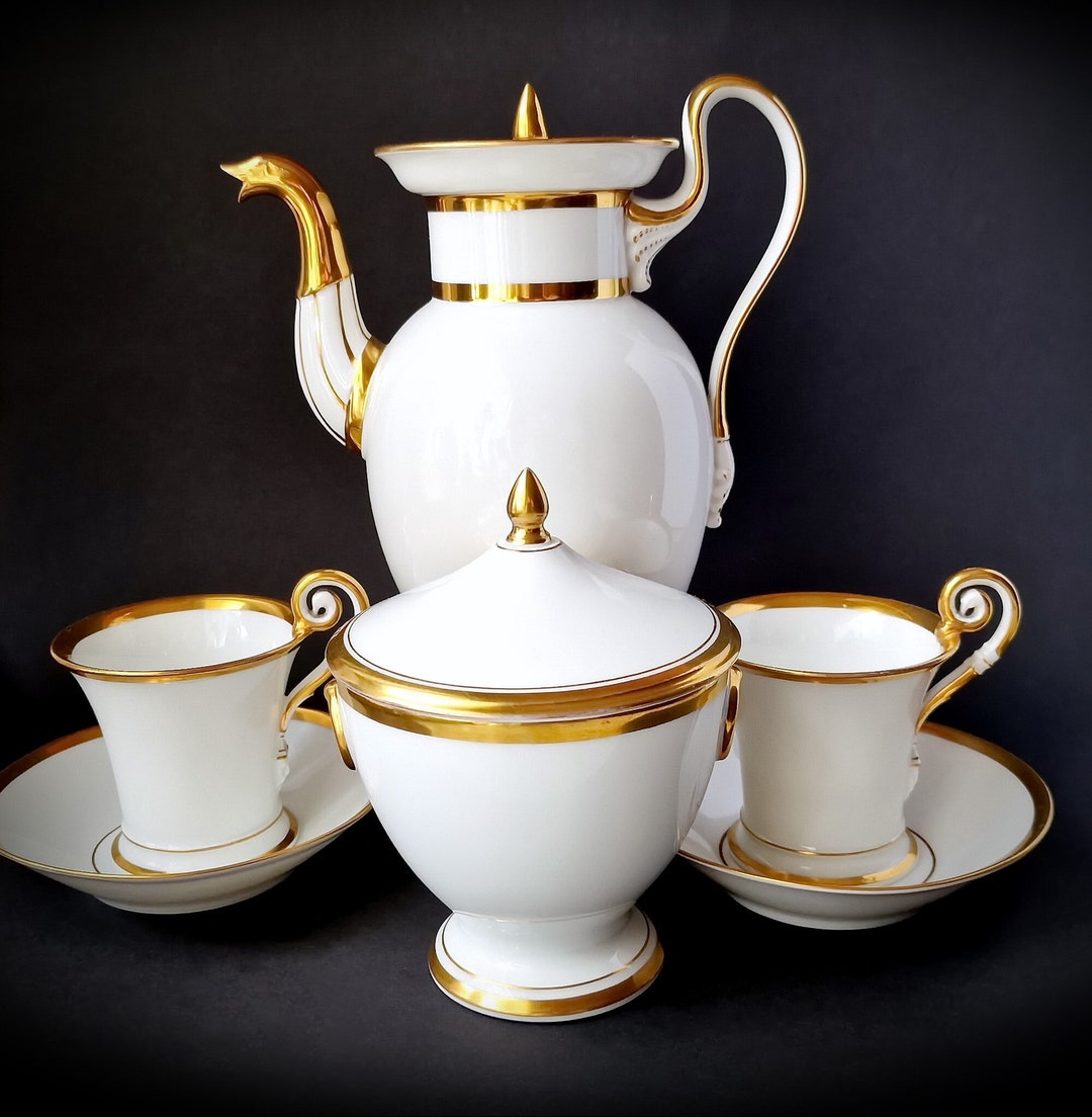 1900 NYMPHENBURG Teapot Set for 2 - Antique German Tea Set - Animal ...