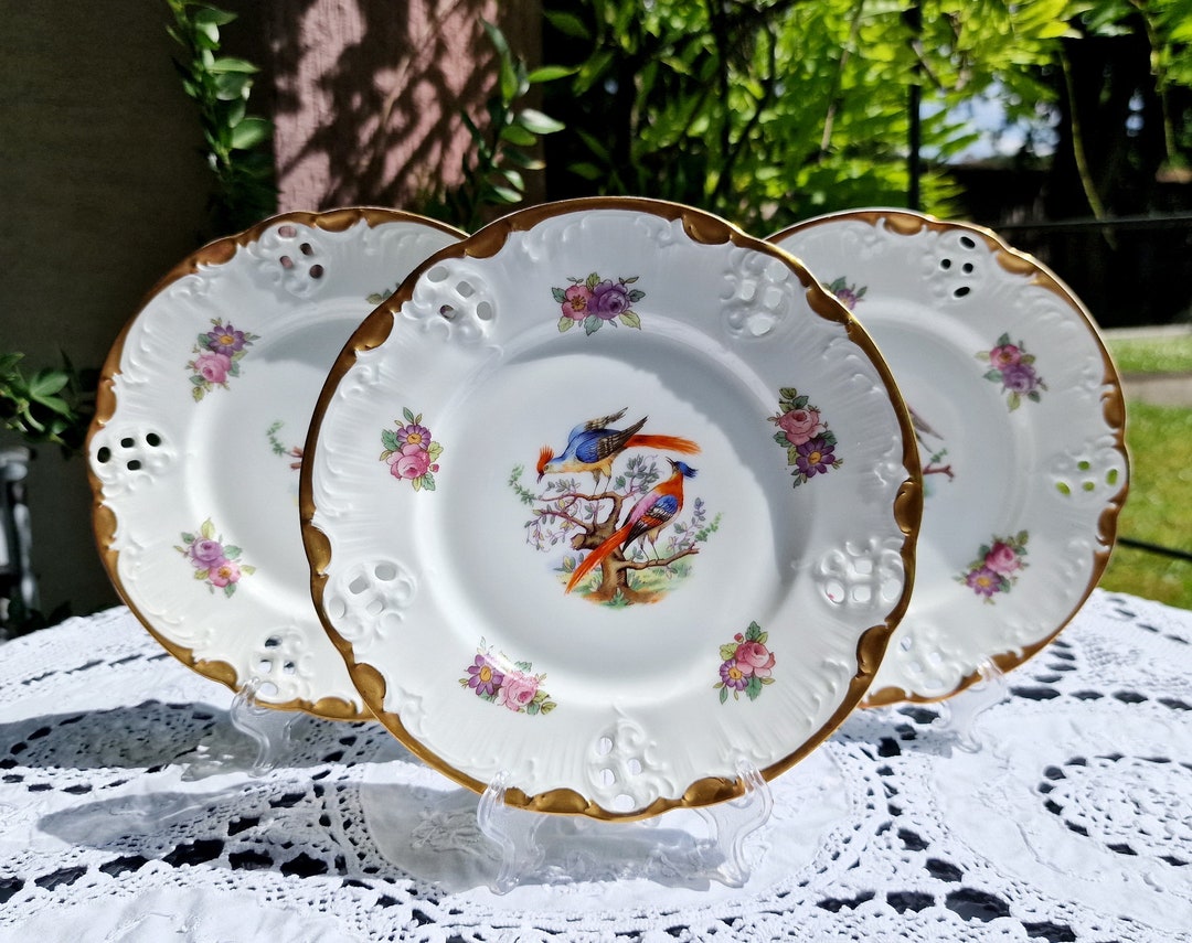 1891-1906 RC ROSENTHAL Set of 3 Plates - Pattern Moliere - Breakfast or ...