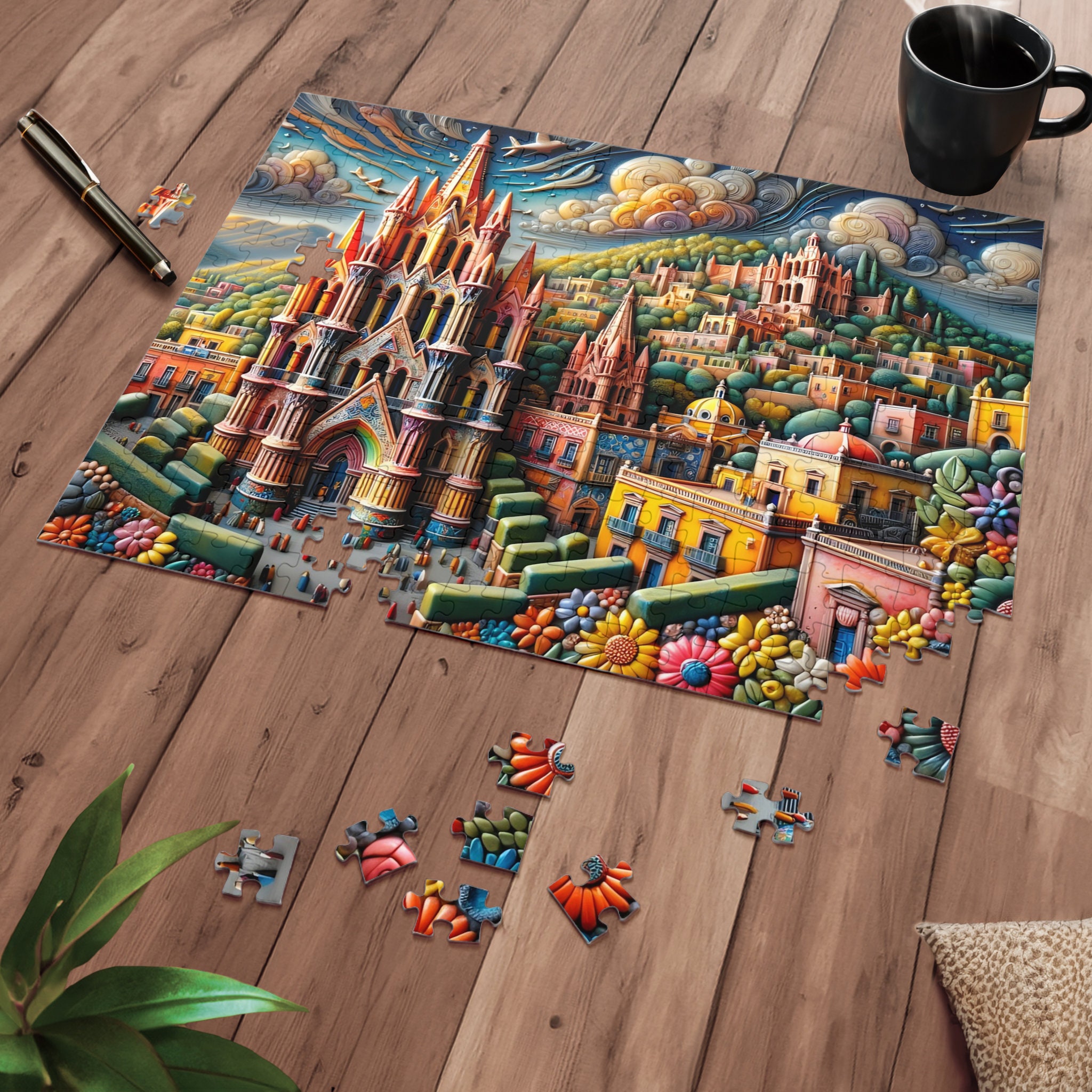 Puzzle, San Miguel De Allende, Mexico Clay Artisan Inspired Jigsaw ...