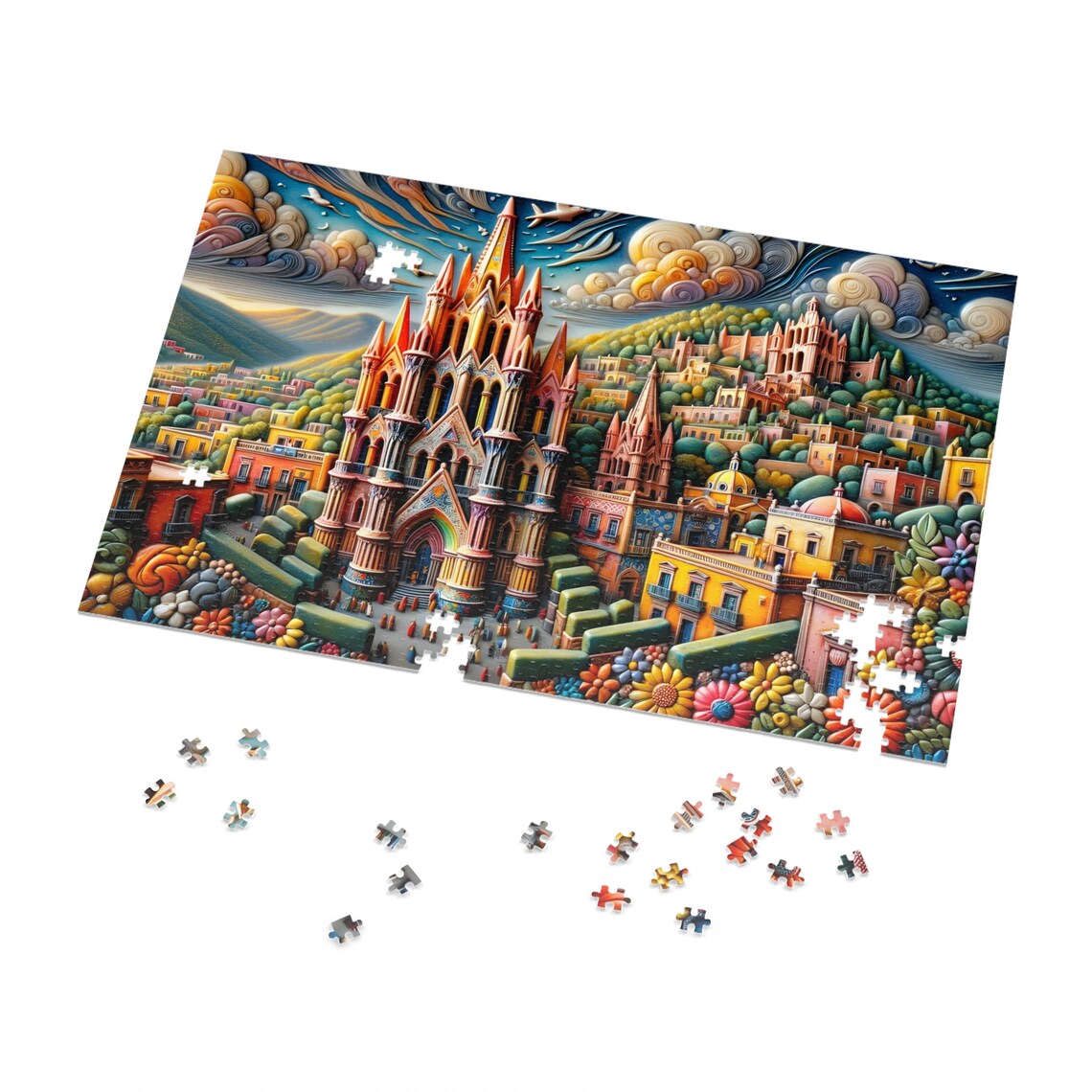 Puzzle, San Miguel De Allende, Mexico Clay Artisan Inspired Jigsaw ...