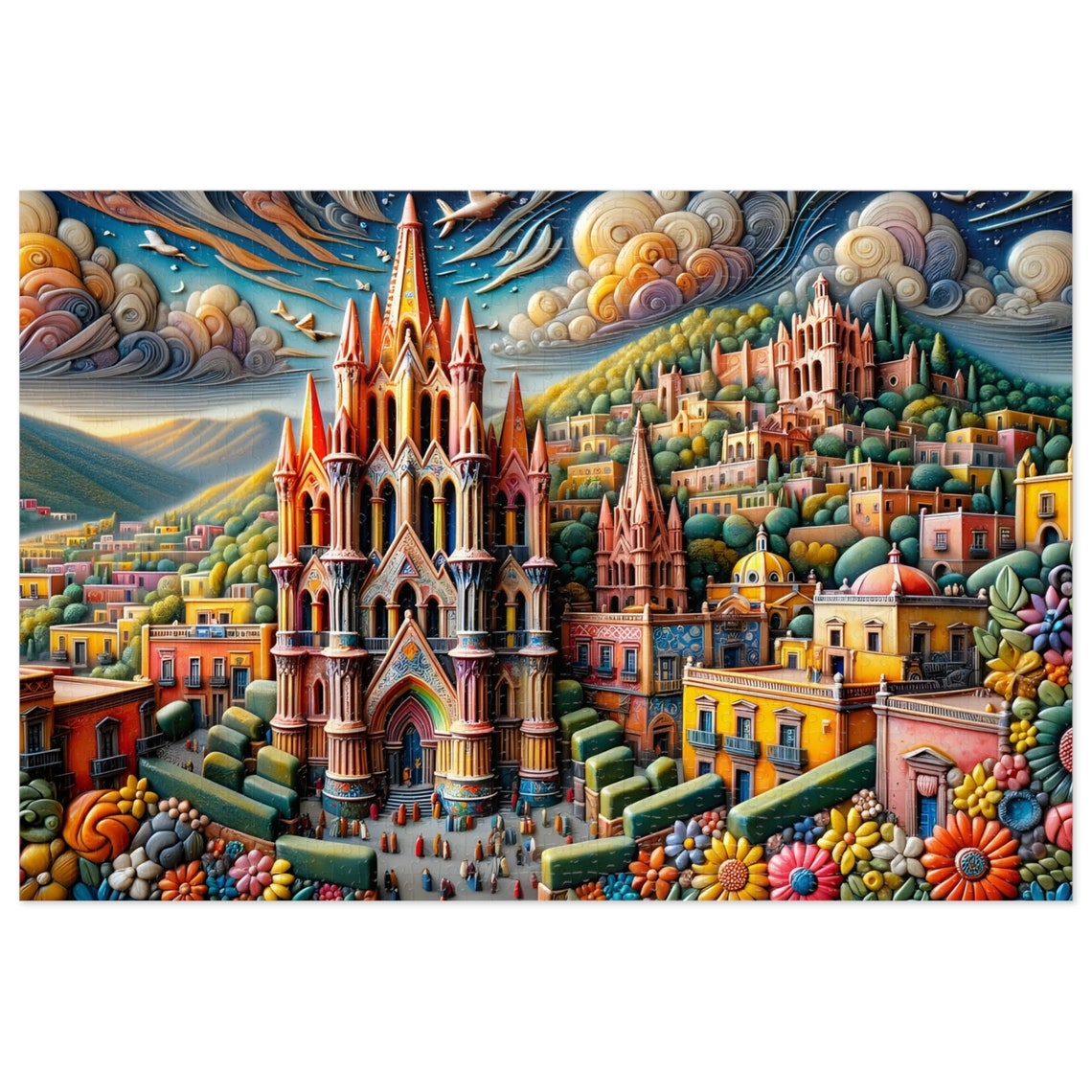 Puzzle, San Miguel De Allende, Mexico Clay Artisan Inspired Jigsaw ...