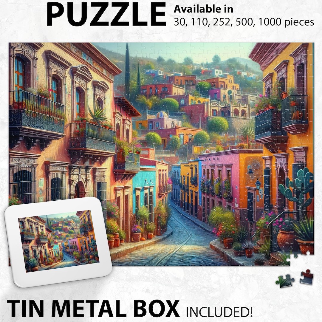 Puzzle, San Miguel De Allende Mexico Inspired Jigsaw Puzzle, Unique ...