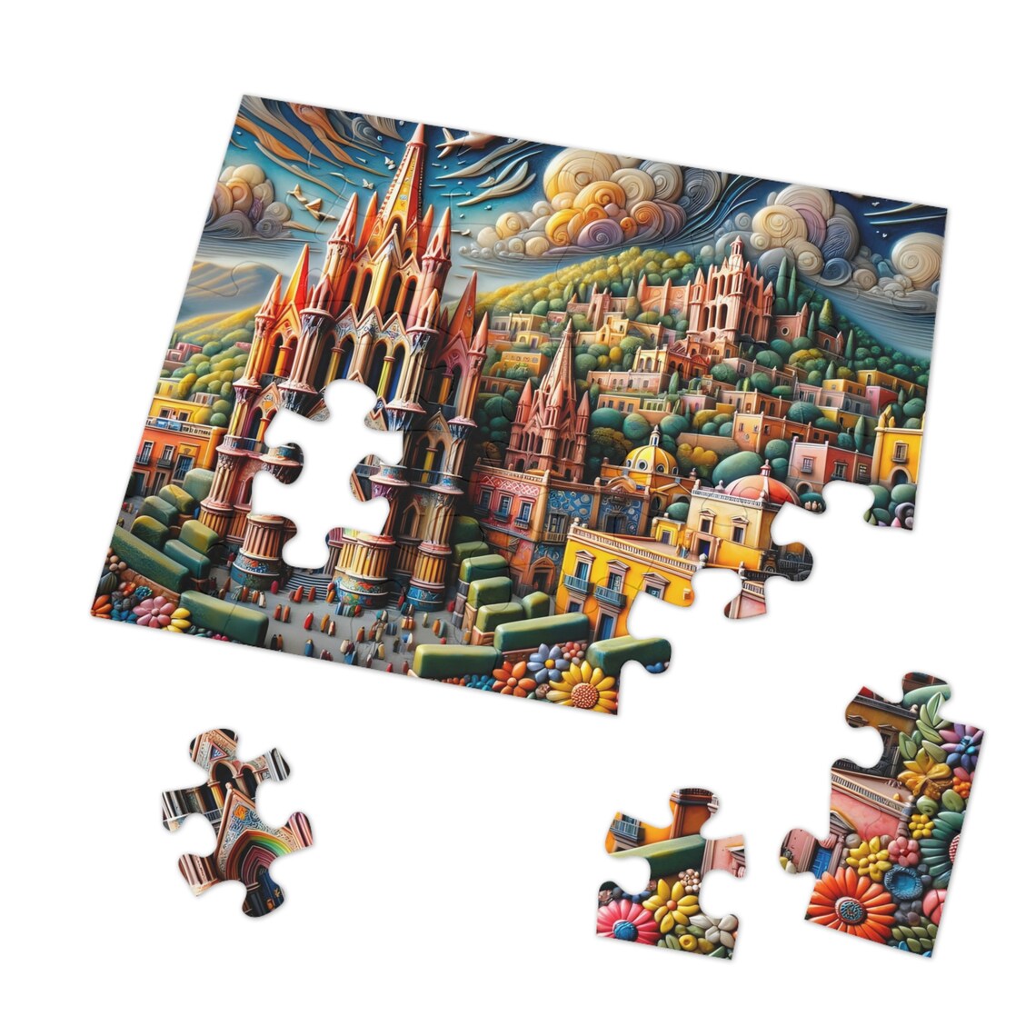 Puzzle, San Miguel De Allende, Mexico Clay Artisan Inspired Jigsaw ...