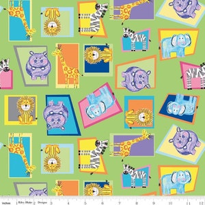 Colorful Friends by Crayola Animals Key Lime C11011-KEYLIME Riley Blake ...