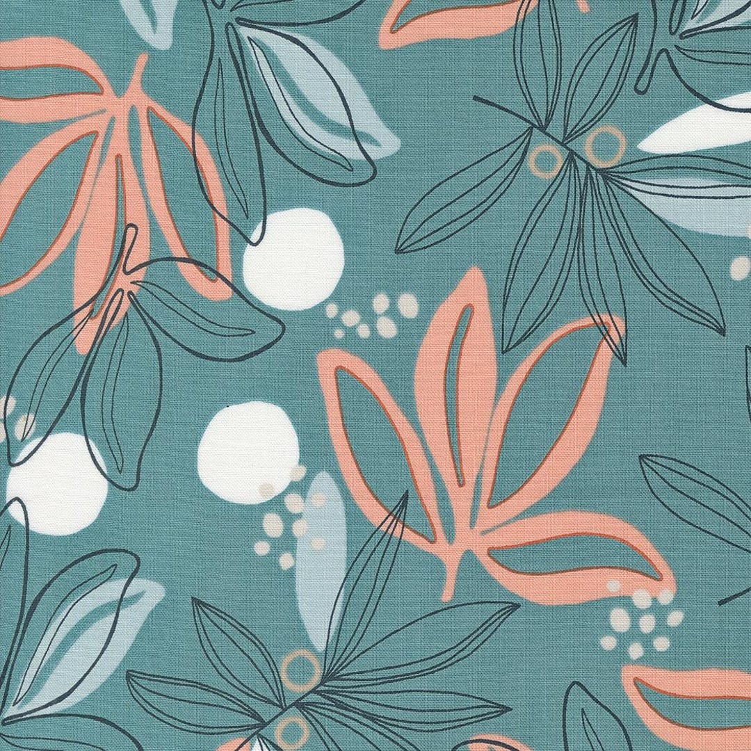 Melrose Palm Florals Ocean by Studio M for Moda Fabrics, 33780 16, 1/2 ...