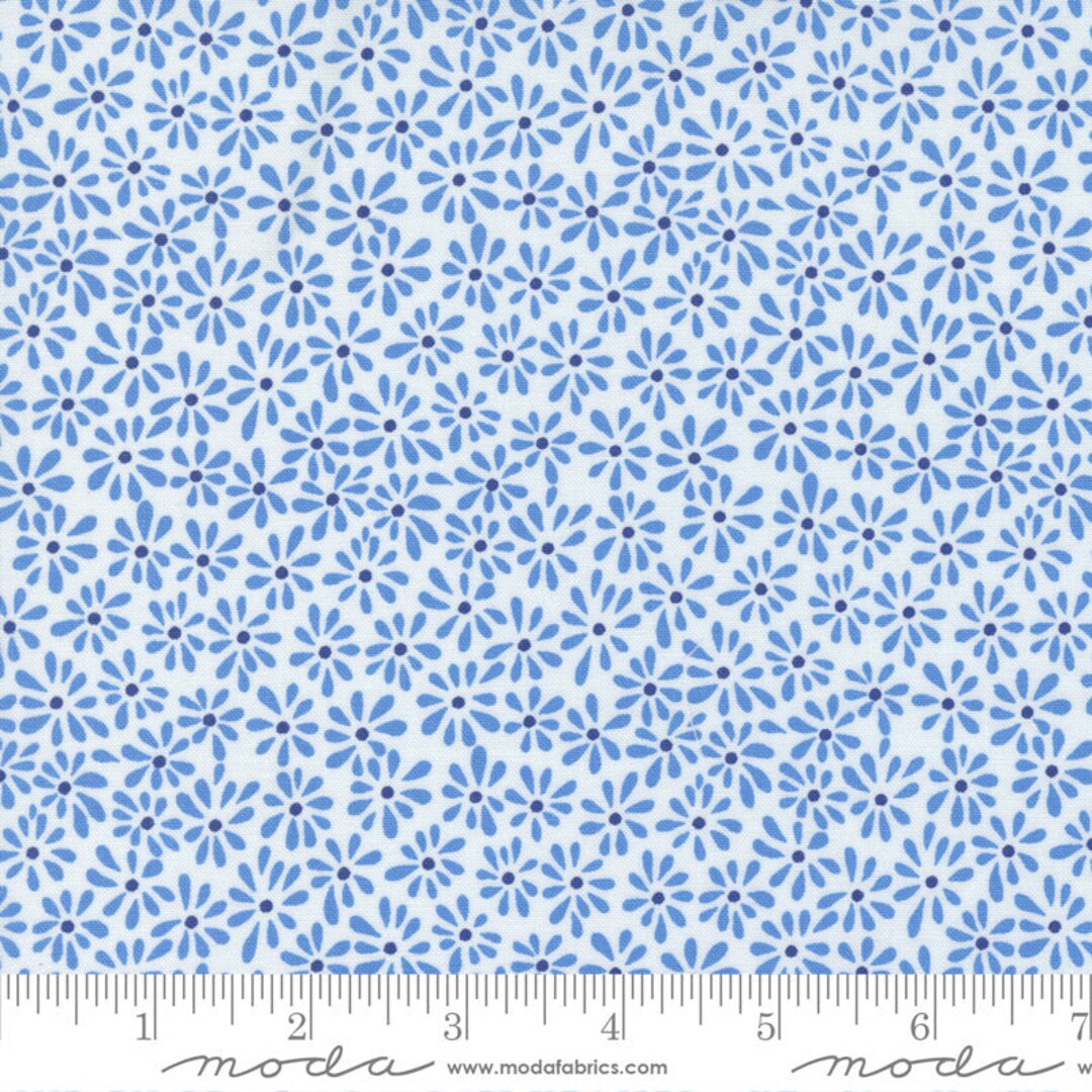 Picnic Pop Doodle Flowers Bright Blue by Me and My Sister Designs for ...