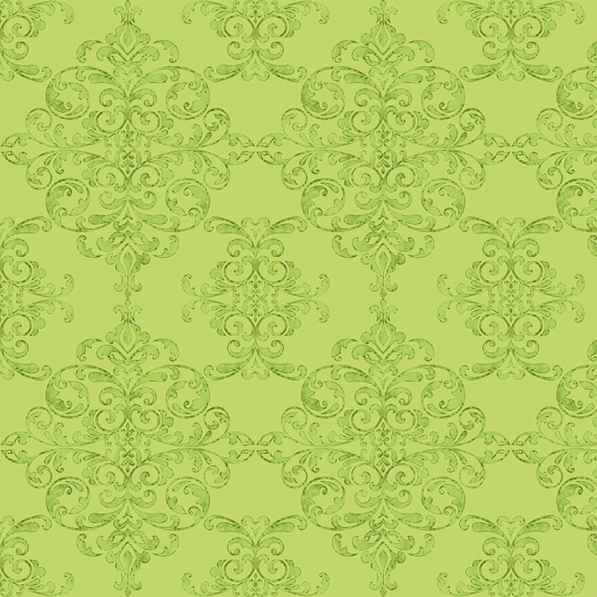 Lucy June Damask Lime by Lila Tueller for Riley Blake Fabric C11222 ...