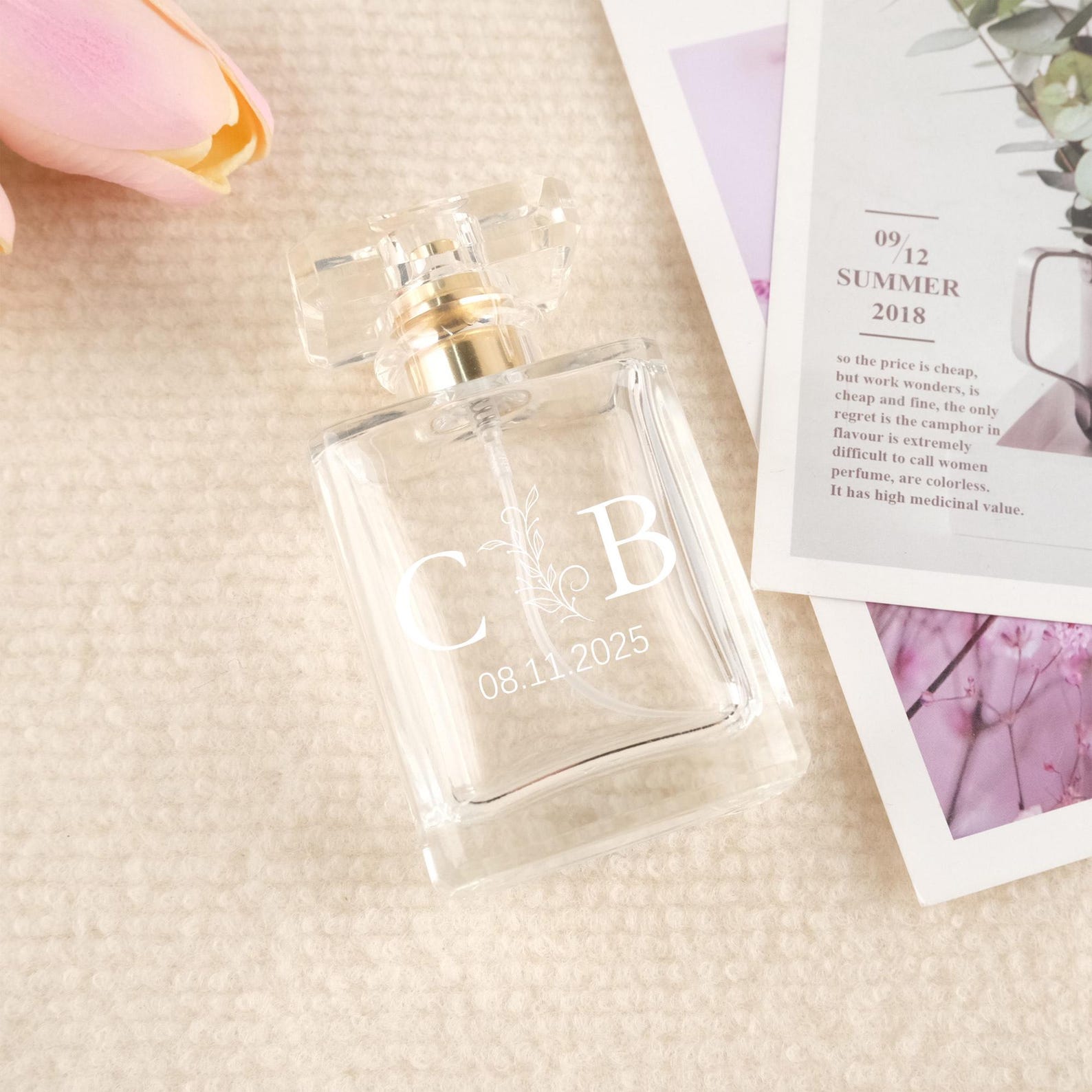 Personalized Empty Perfume Bottle, Custom Wedding Logo Design, 50ml ...
