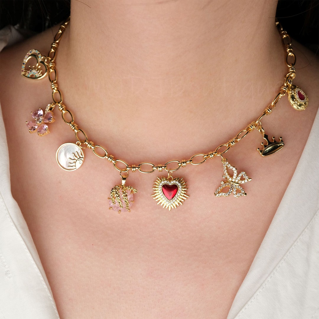 Build Your Own Personalized Charm Necklace, Vintage Charm Necklace ...