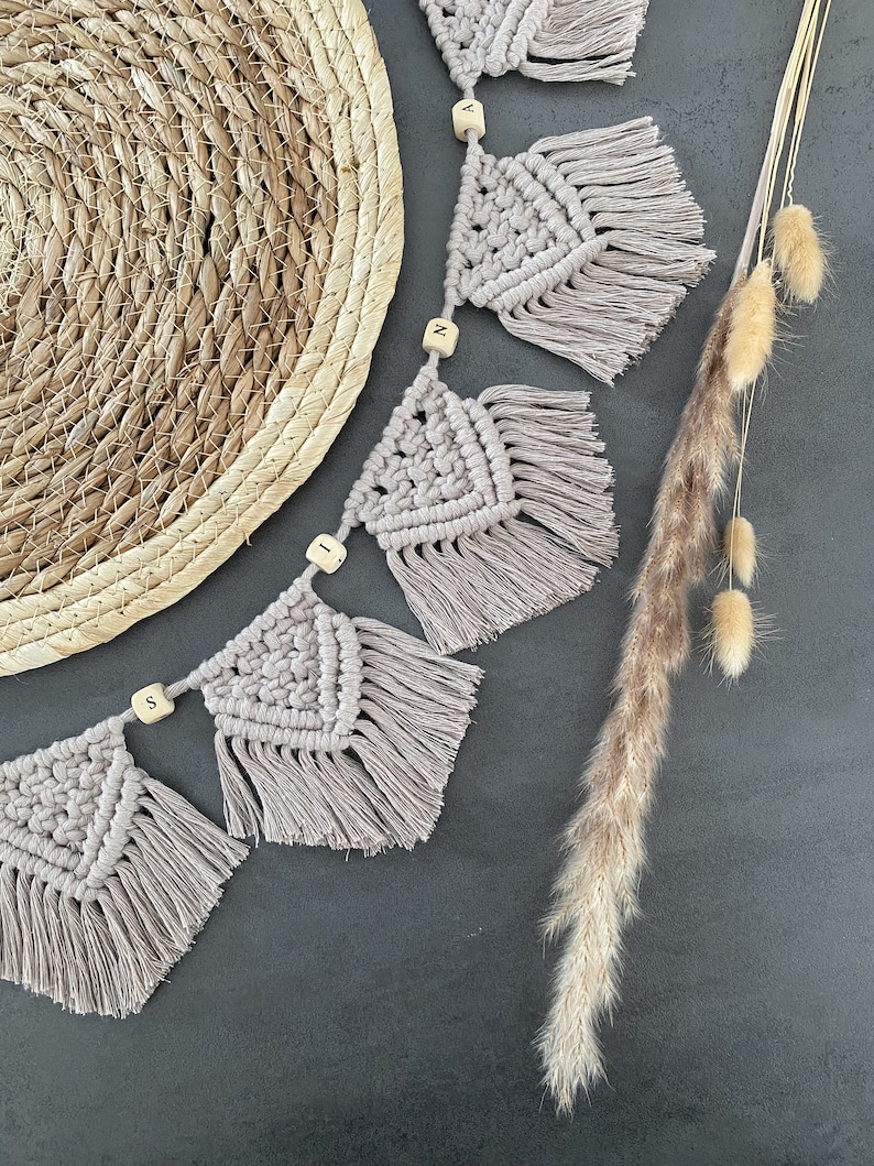Pennant Chain Macrame, Customizable, Garland, Boho, Gift, Decoration ...
