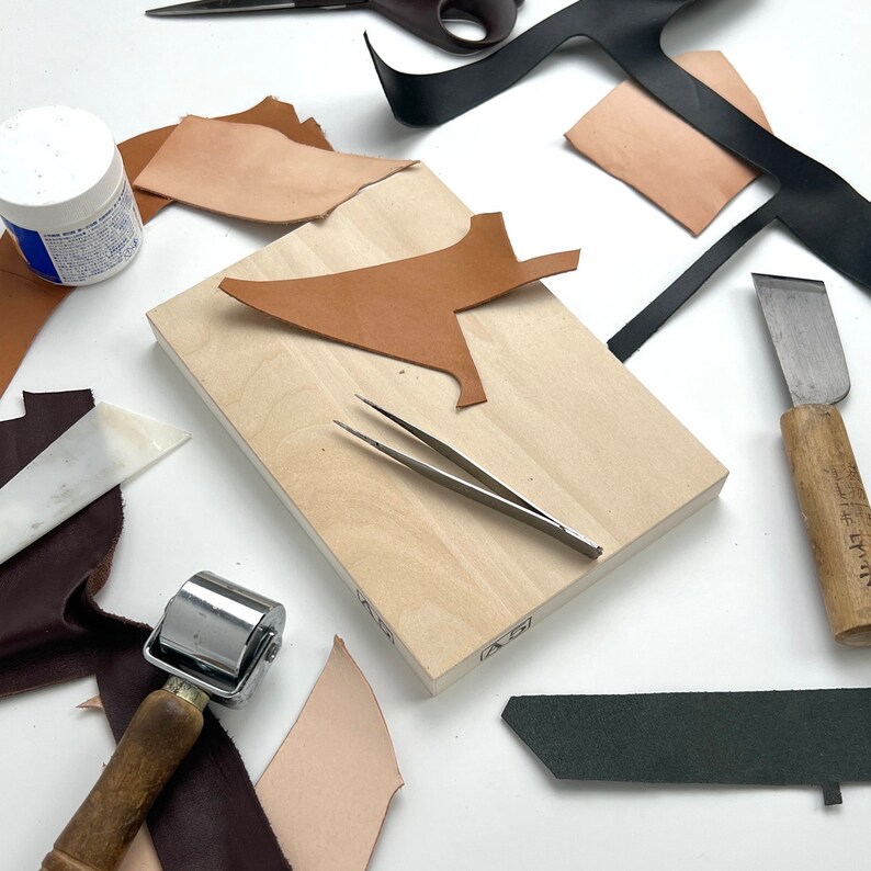 Leather Collage Art fujisan, Wooden Panel, A5 Size - Etsy