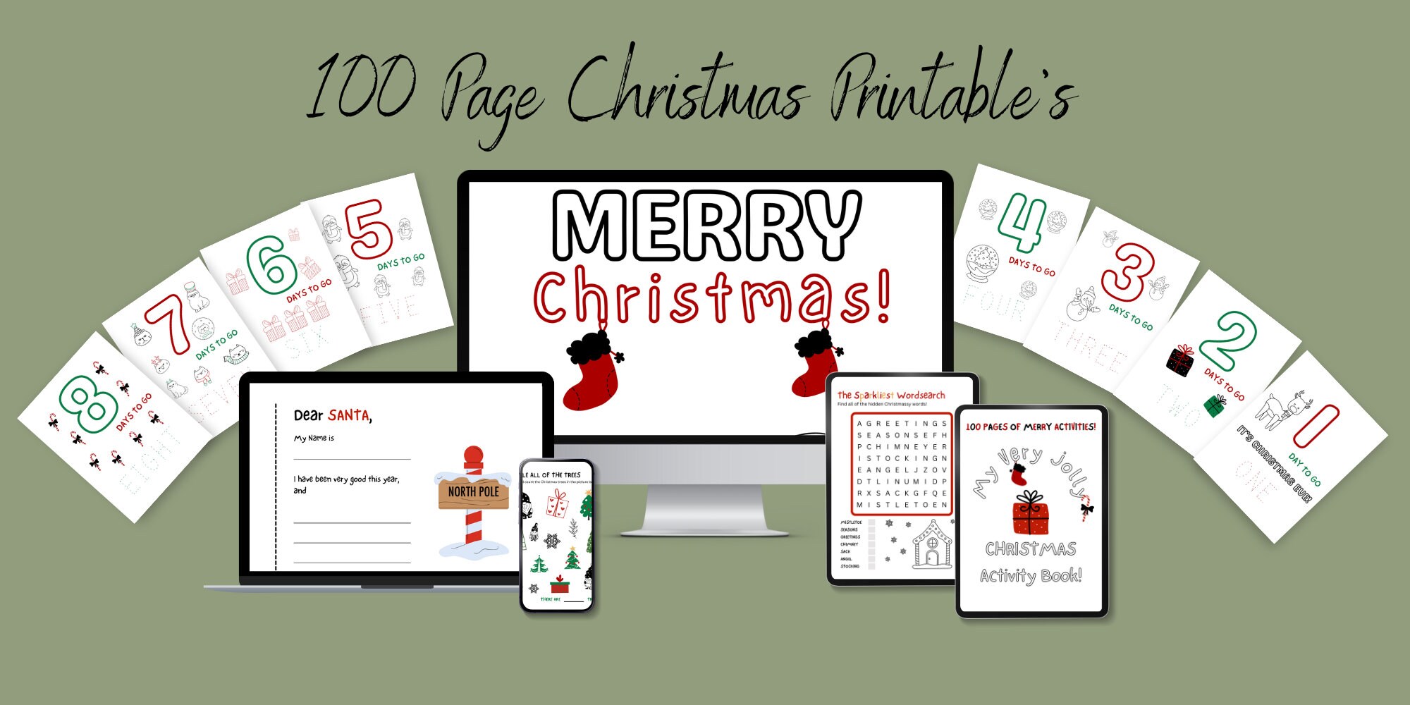 Printable Christmas Worksheets 100 Pages - Etsy