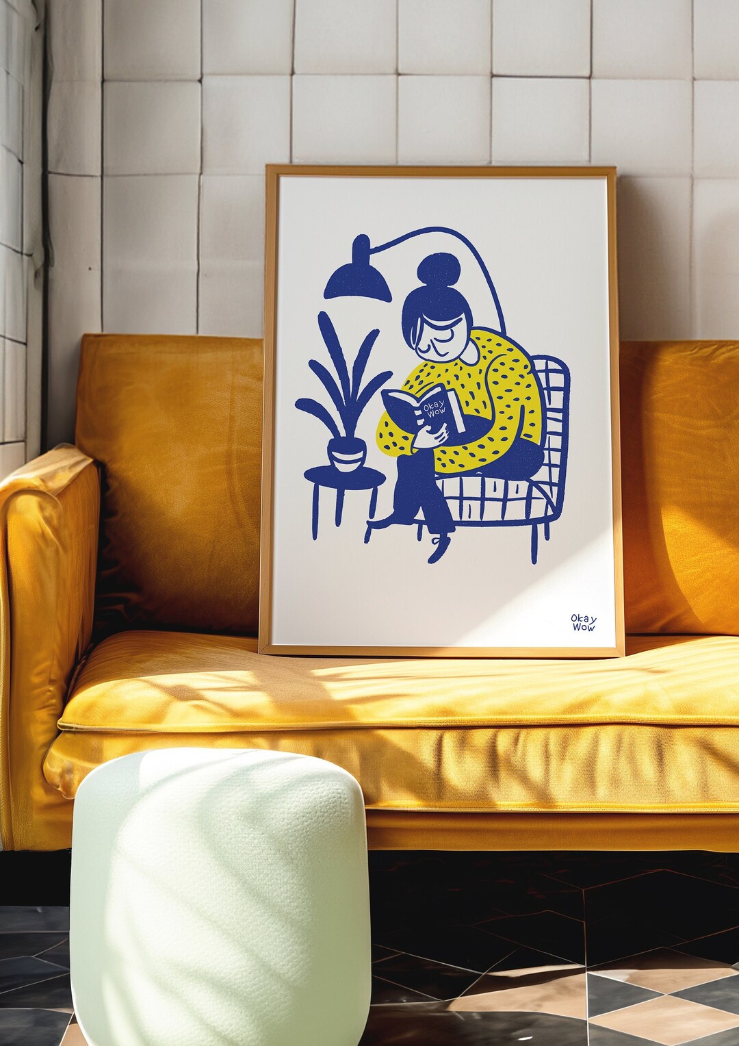 Cute Cozy Reading Girl Home Decoar, Wall Art Pister, Printable Download ...