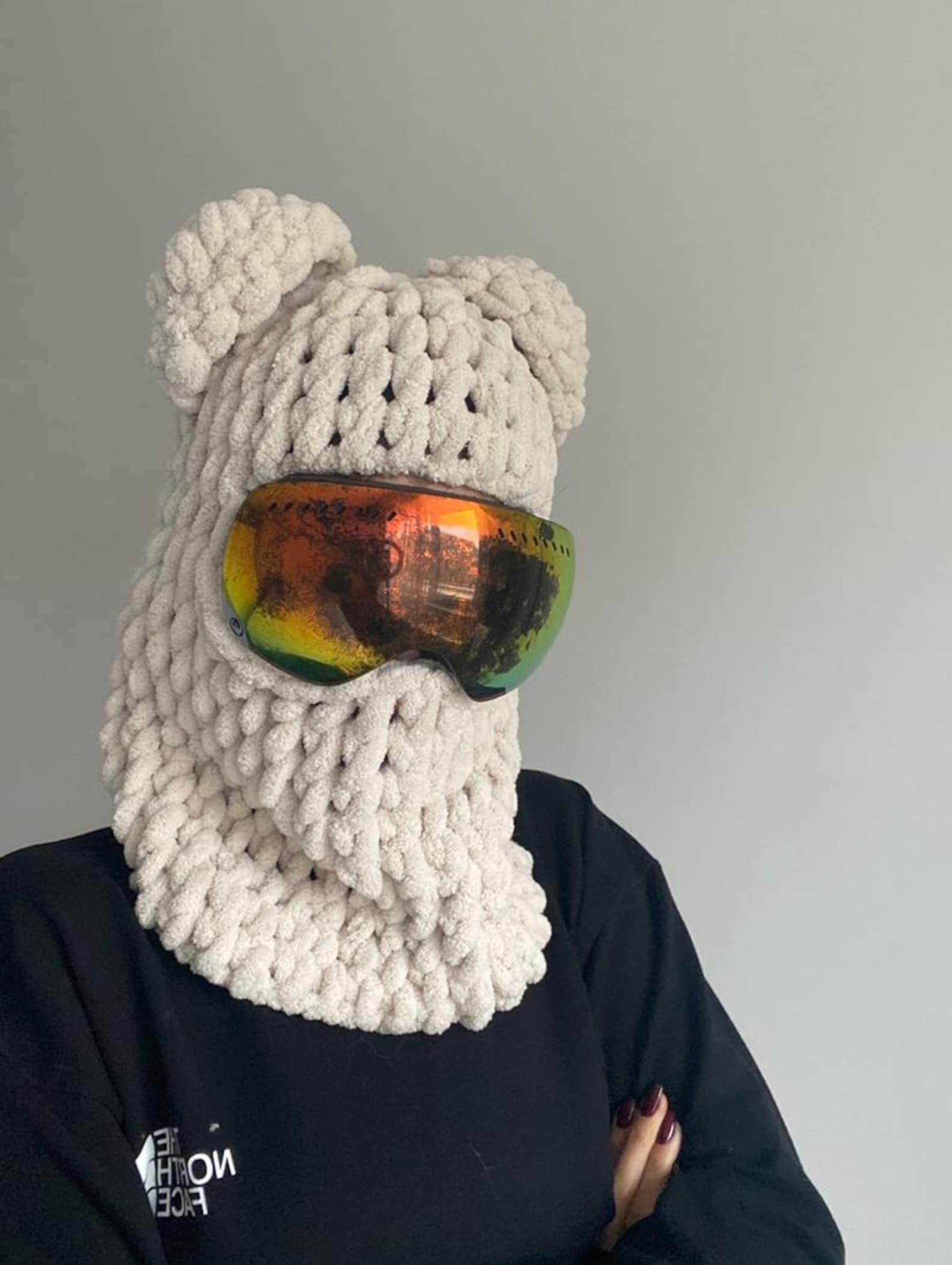 Marshmallow Teddy Balaclava, Ski Helmet Cover, Ski Mask, Unisex ...