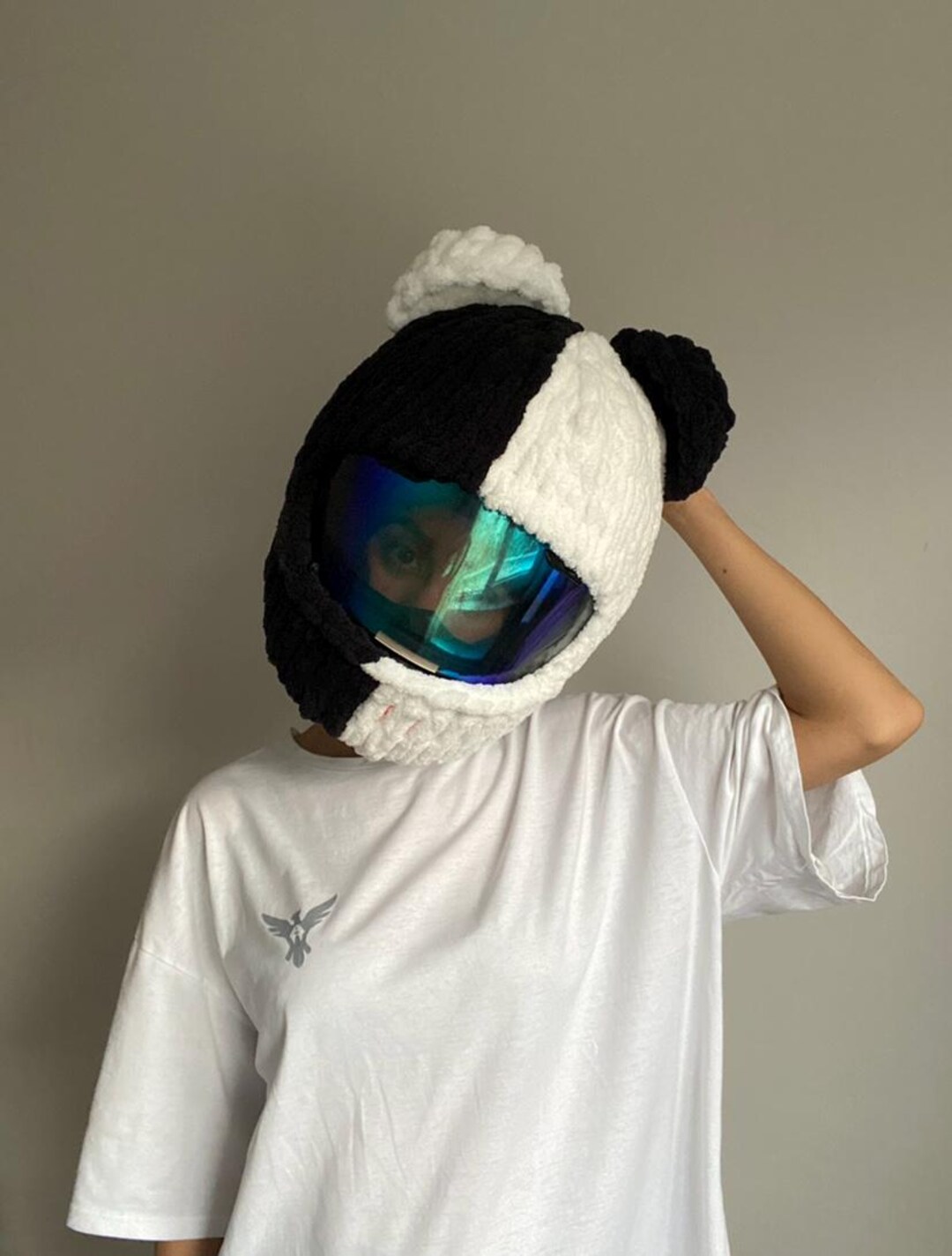 Black&white Motorcycle Helmet Balaclava,motorcycle Helmet Cover ...