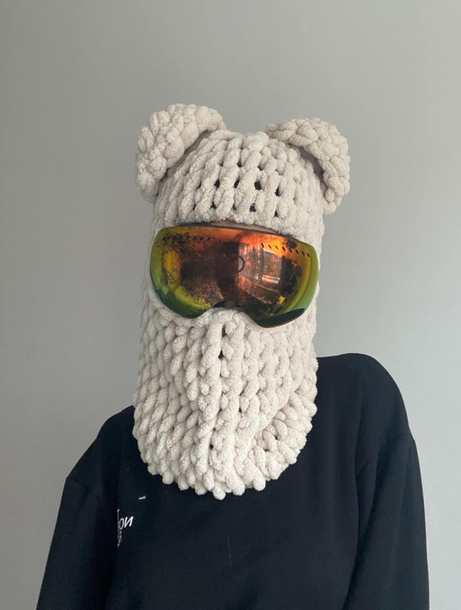 Marshmallow Teddy Balaclava, Ski Helmet Cover, Ski Mask, Unisex ...