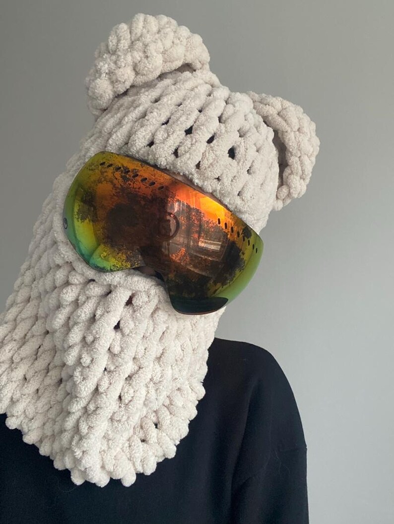 Marshmallow Teddy Balaclava, Ski Helmet Cover, Ski Mask, Unisex ...