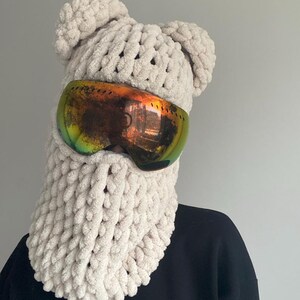 Marshmallow Teddy Balaclava, Ski Helmet Cover, Ski Mask, Unisex ...