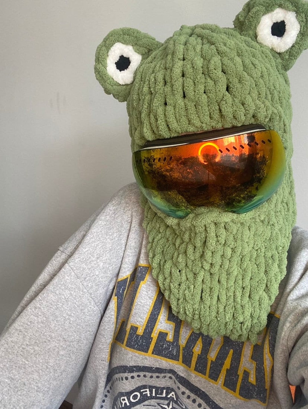 Frog Helmet Balaclava, Frog Mask, Unisex Animal Balaclava, Handmade ...