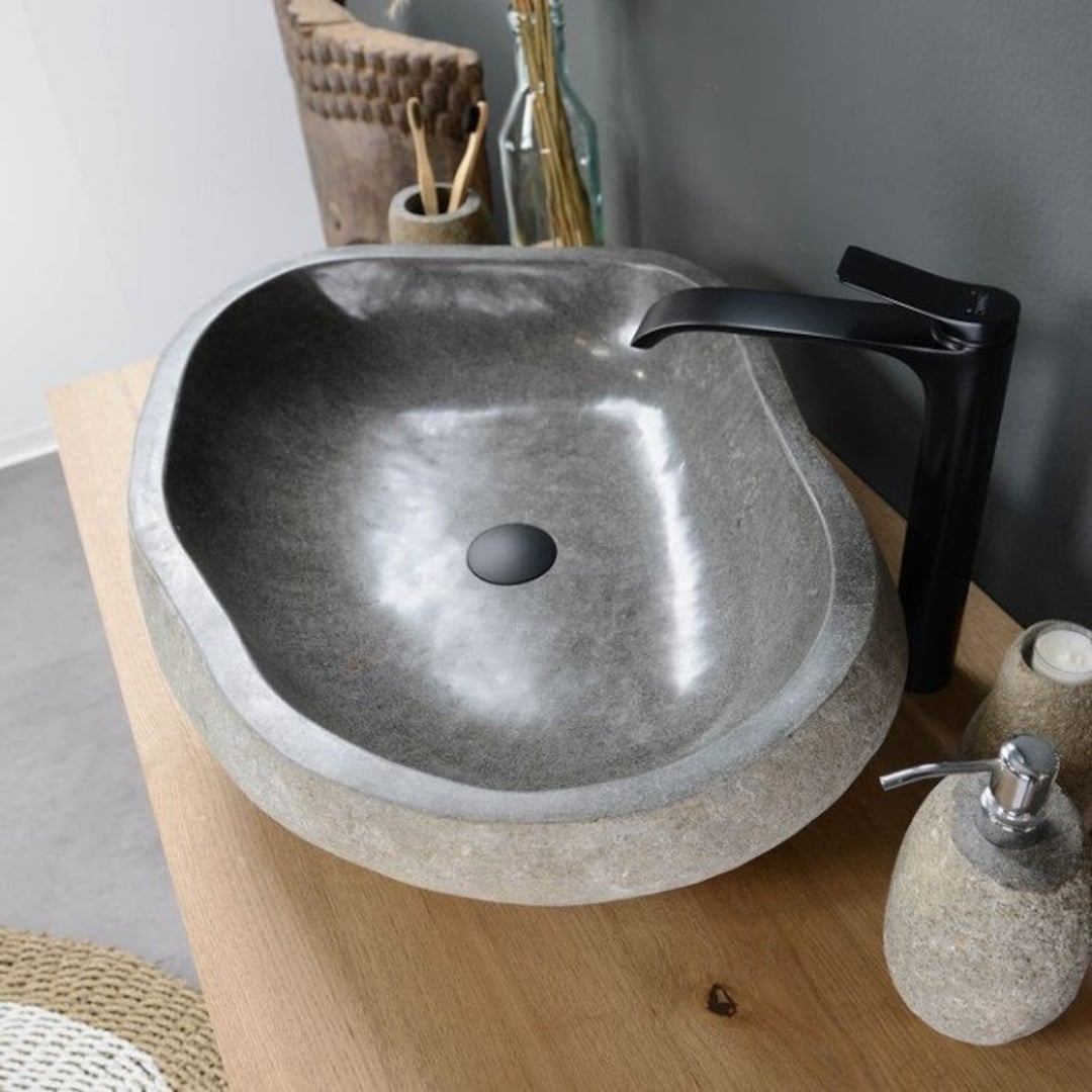Natural River Stone Sink Natural Style Washbasin Home Decorations Hotel ...