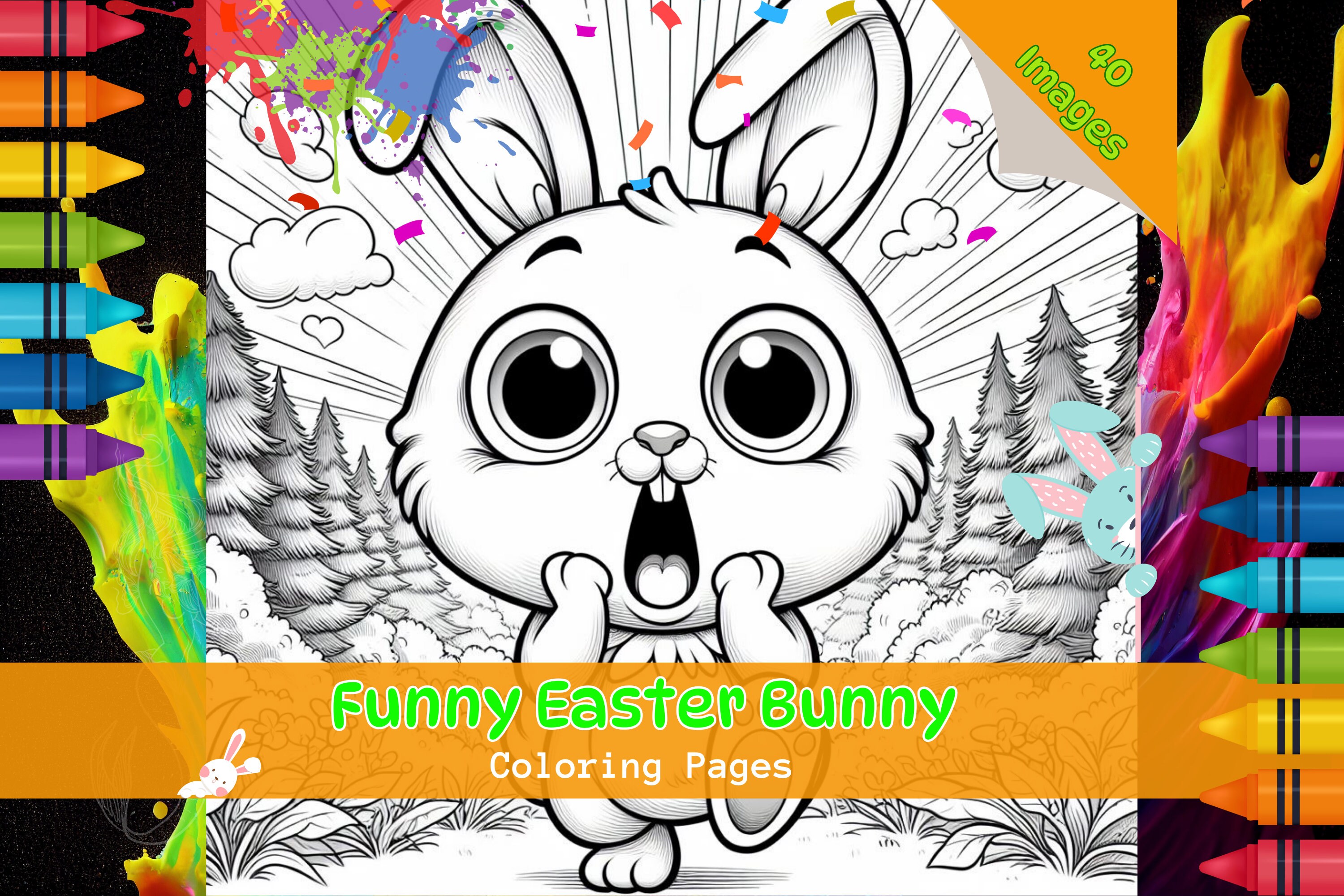 Funny Easter Coloring Book for Digital Use and Download | Funny Easter ...